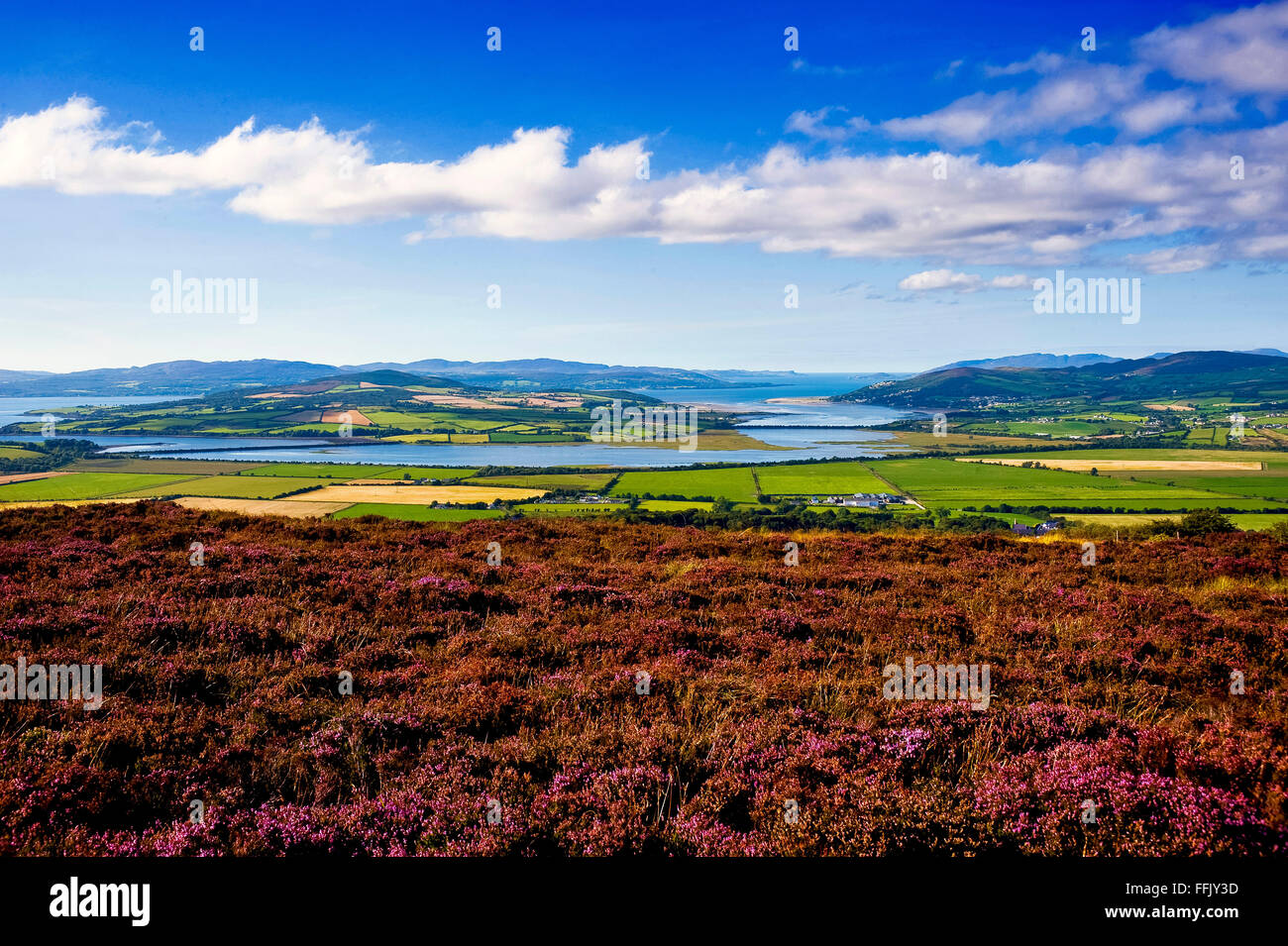 Lough Swilly and Inch Island from Grianan of Aileagh, Donegal Stock ...