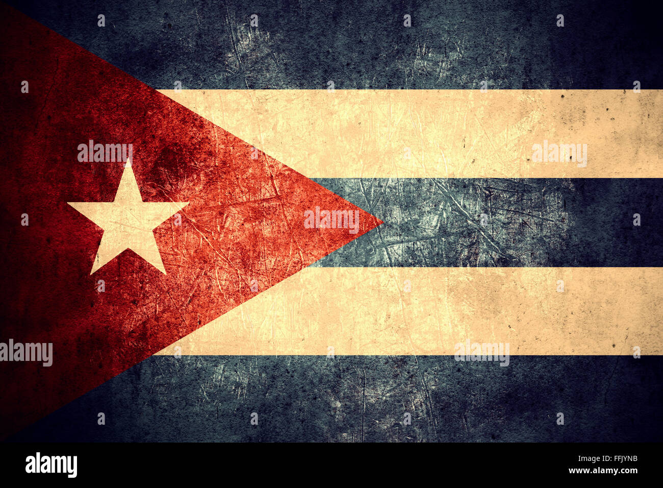 flag of Cuba or Cuba banner on rough pattern texture vintage background ...