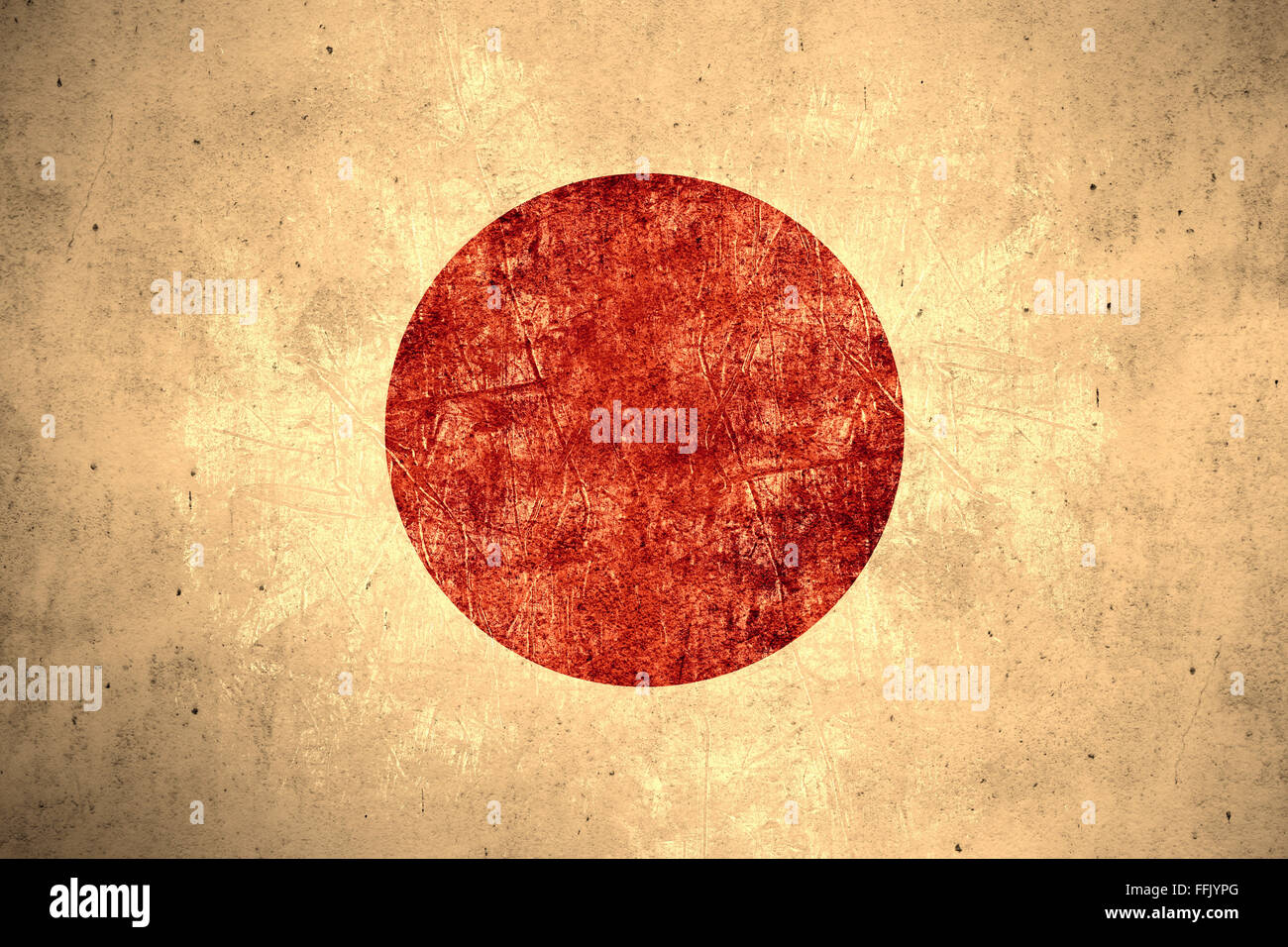 flag of Japan or Japanese banner on rough pattern texture vintage ...