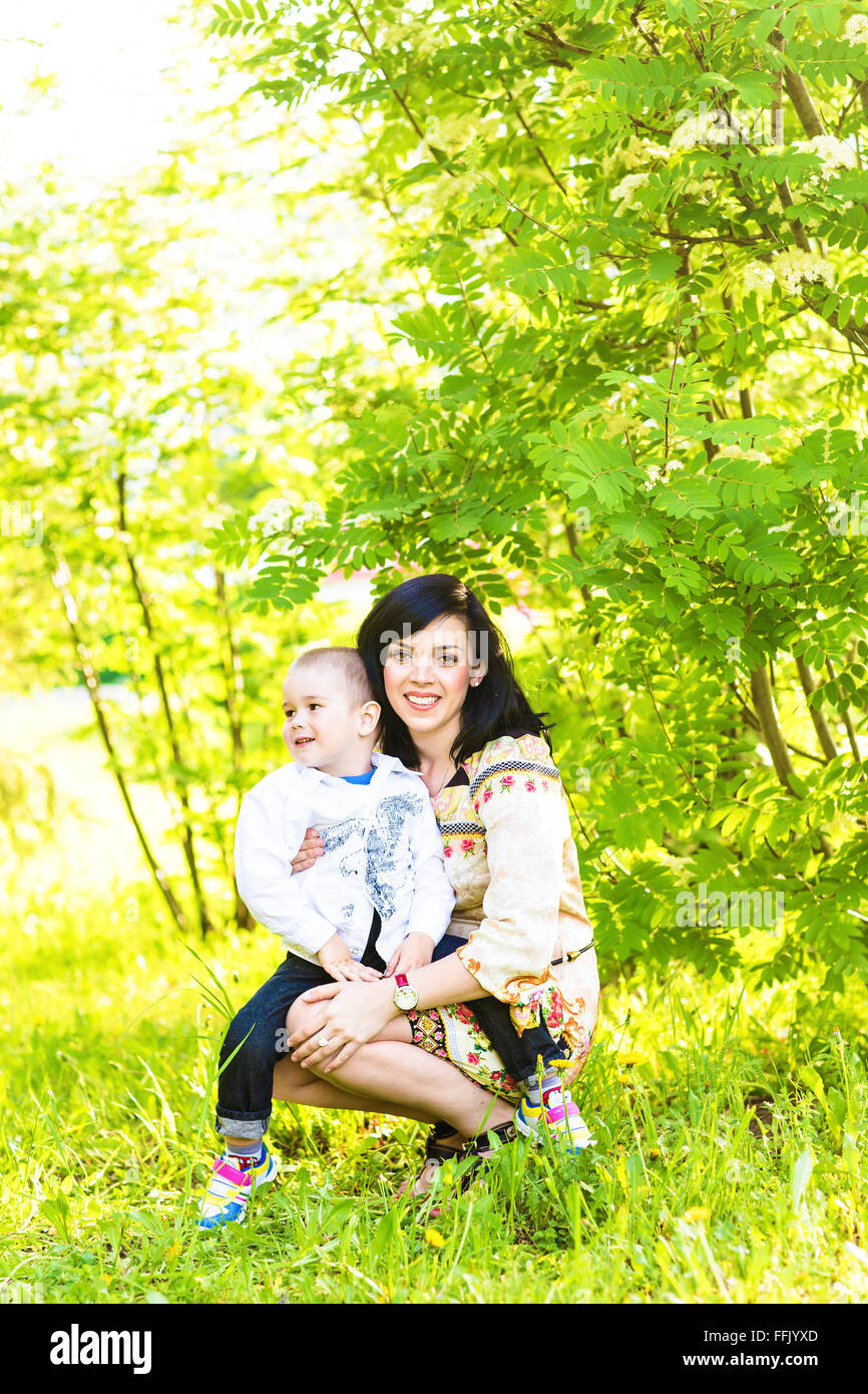 Spring portrait mother son on hi-res stock photography and images - Alamy
