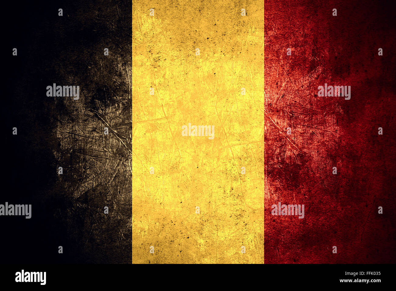 flag of Belgium or Belgian banner on rough pattern texture vintage ...