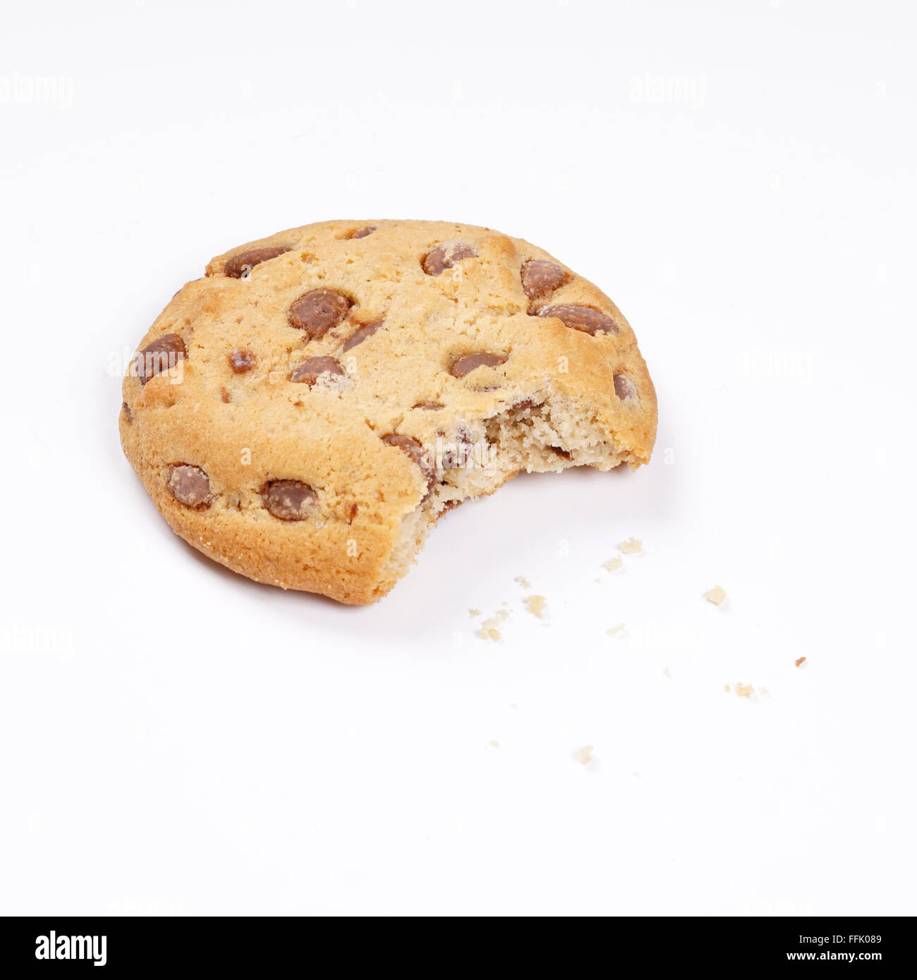 chocolate chip cookie bitten into Stock Photo - Alamy