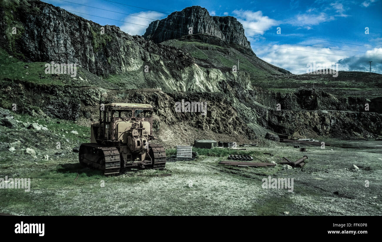 Bulldozer left in the nature Stock Photo - Alamy