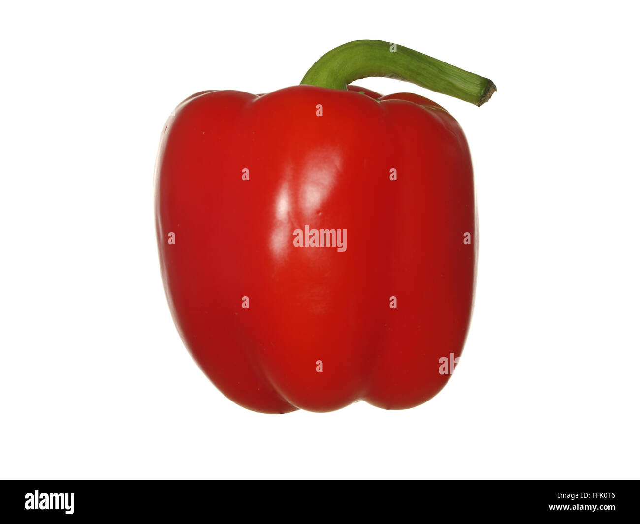 Red pepper with green stem isolated on white background Stock Photo - Alamy