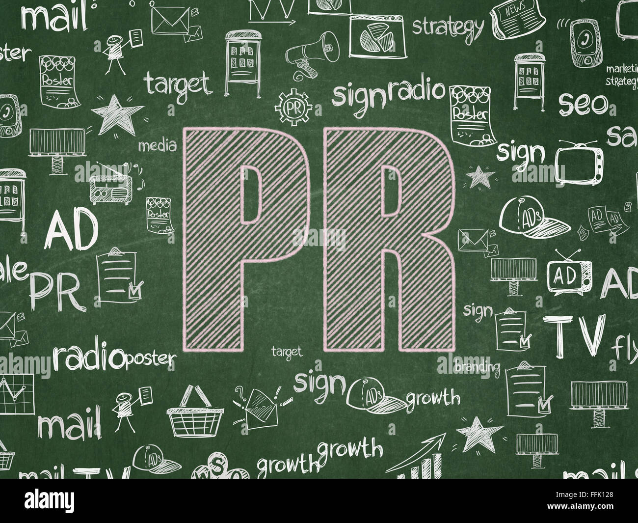 Advertising concept: PR on School Board background Stock Photo - Alamy
