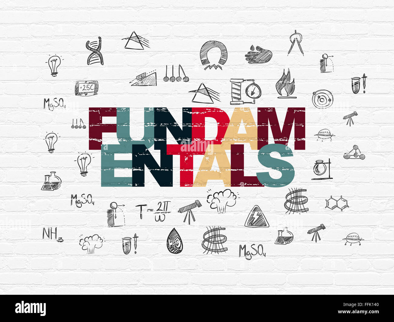 Science concept: Fundamentals on wall background Stock Photo - Alamy