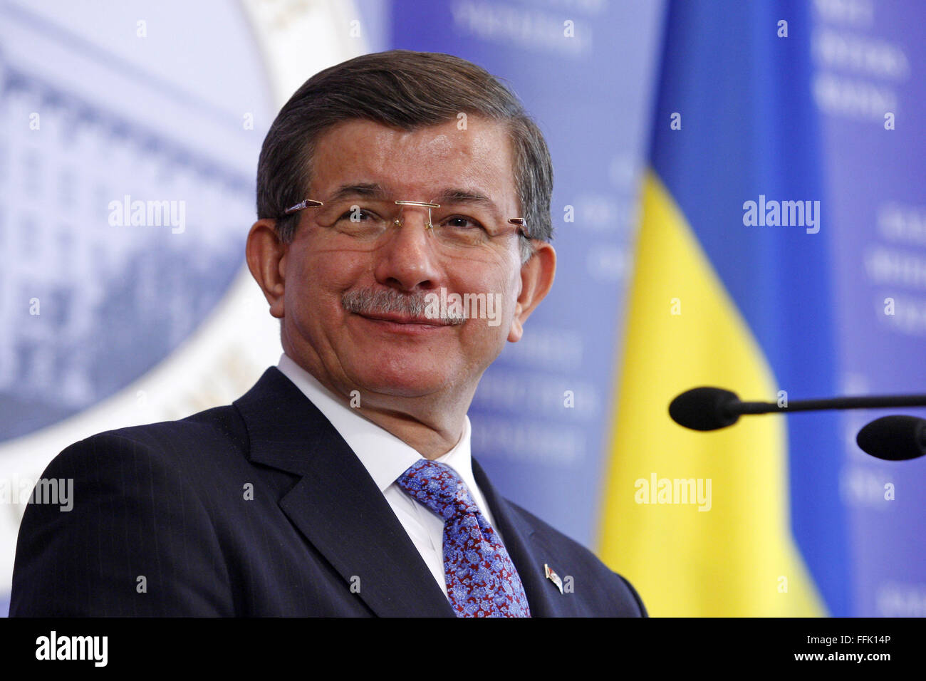 Feb. 15, 2016 - Kiev, Ukraine - Turkey Turkey Prime Minister AHMET ...