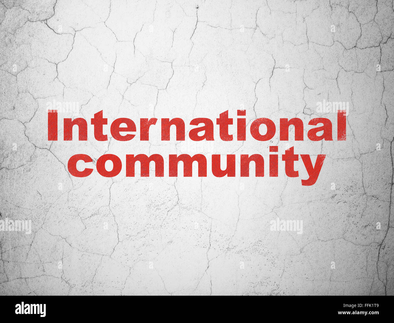Political concept: International Community on wall background Stock ...