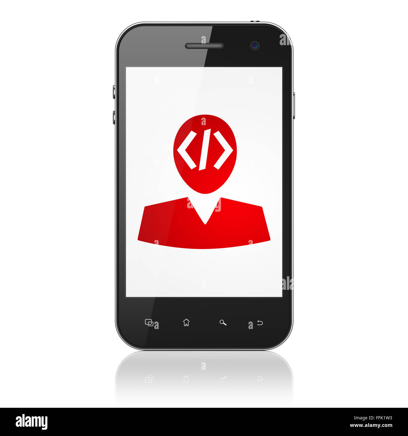 Database concept: Smartphone with Programmer on display Stock Photo - Alamy
