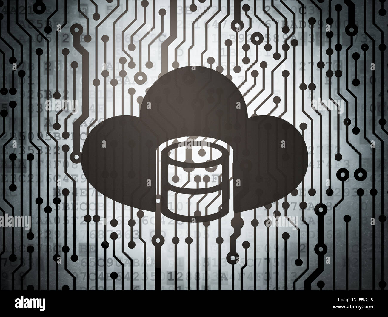 Database concept: circuit board with Database With Cloud Stock Photo ...