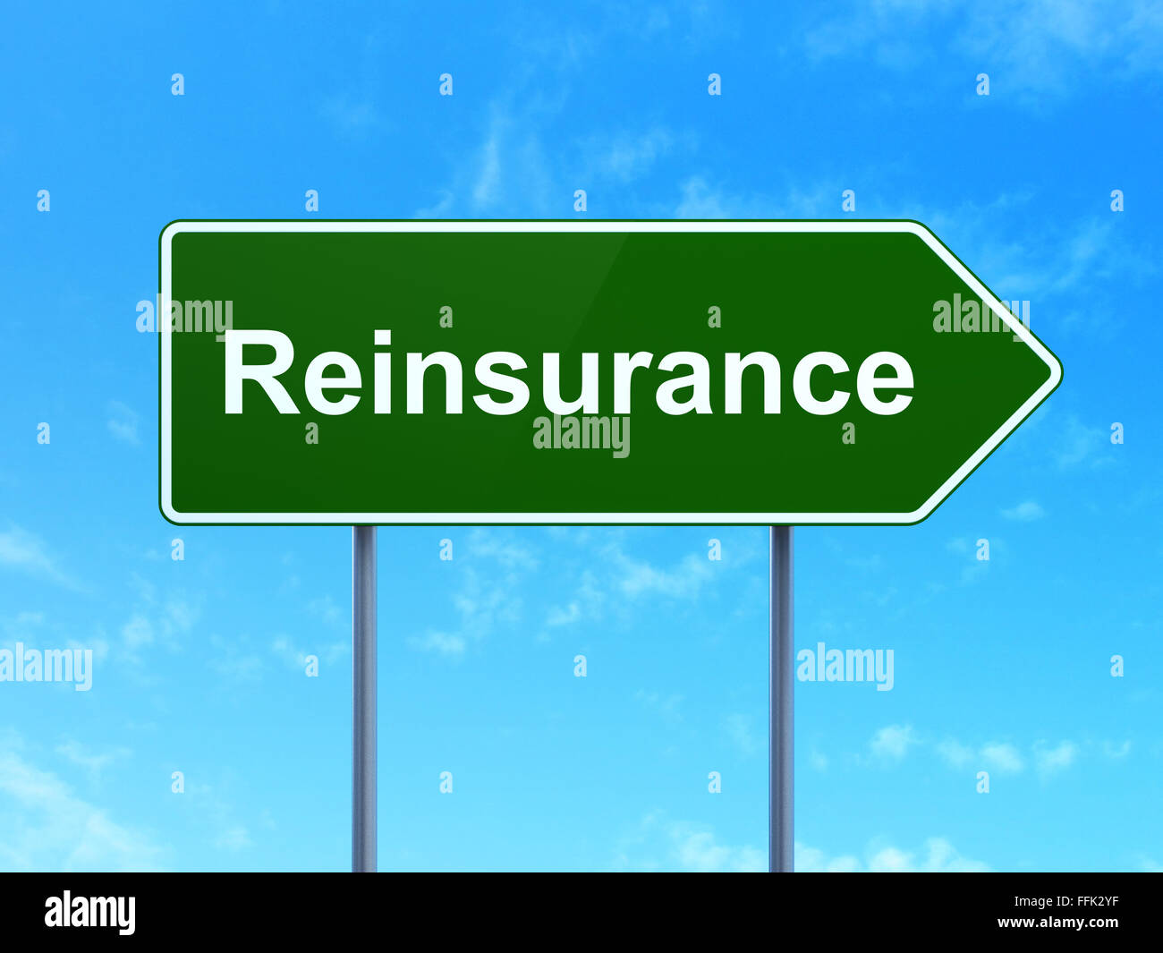 Insurance concept: Reinsurance on road sign background Stock Photo - Alamy