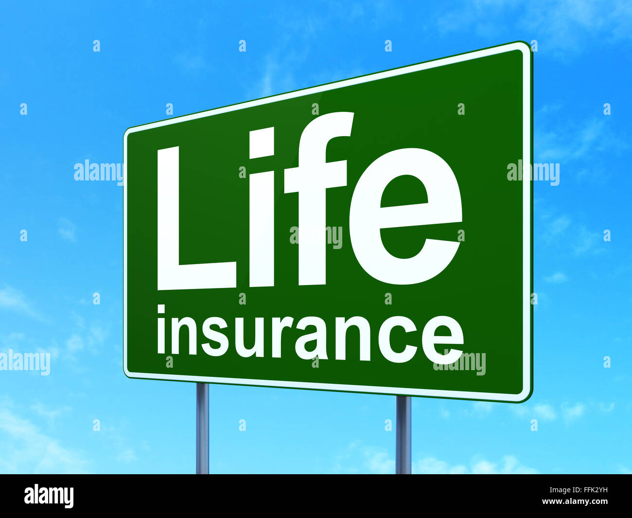 Insurance concept: Life Insurance on road sign background Stock Photo ...