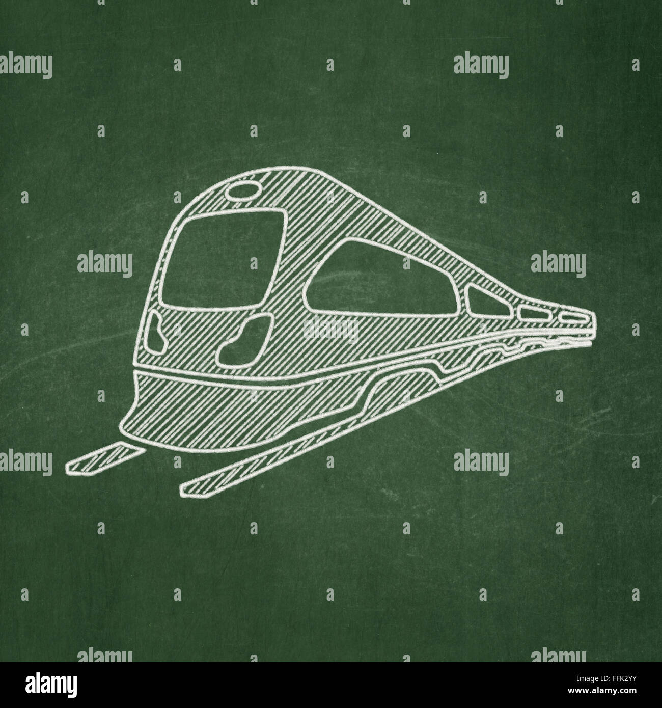 Travel concept: Train on chalkboard background Stock Photo - Alamy