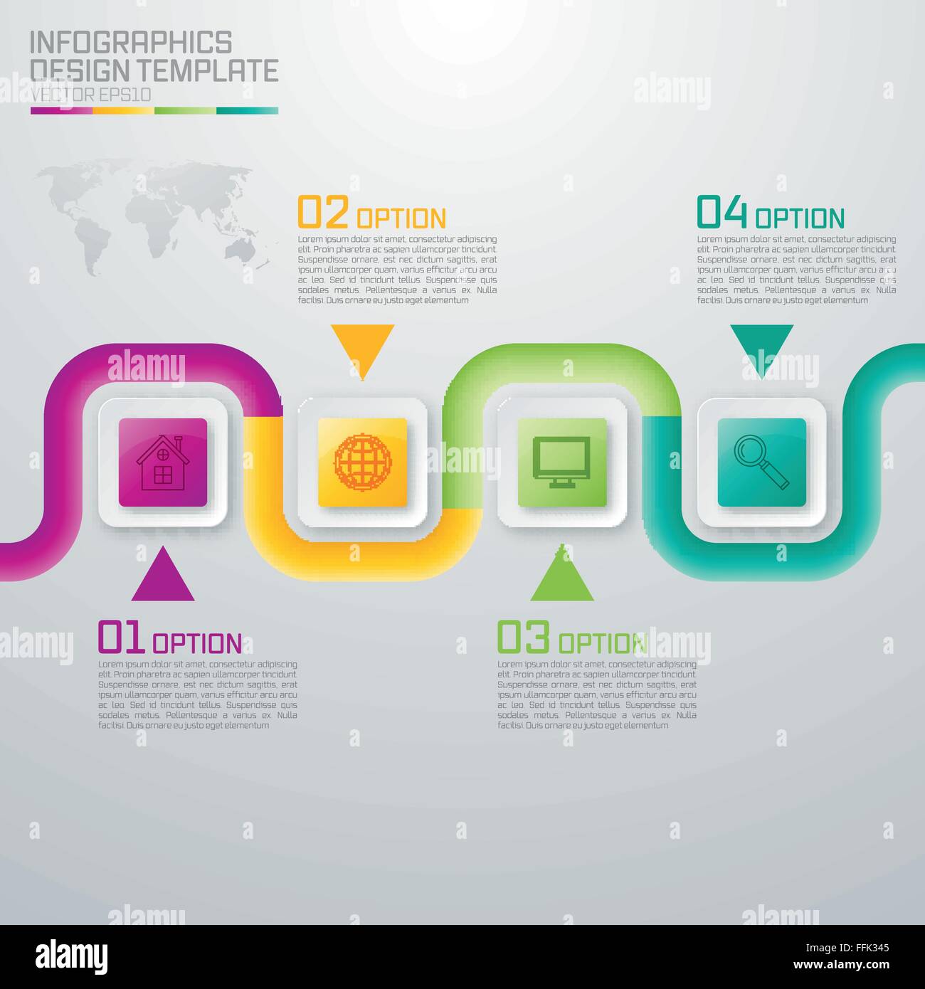 Vector illustration of four square infographics Stock Vector Image ...