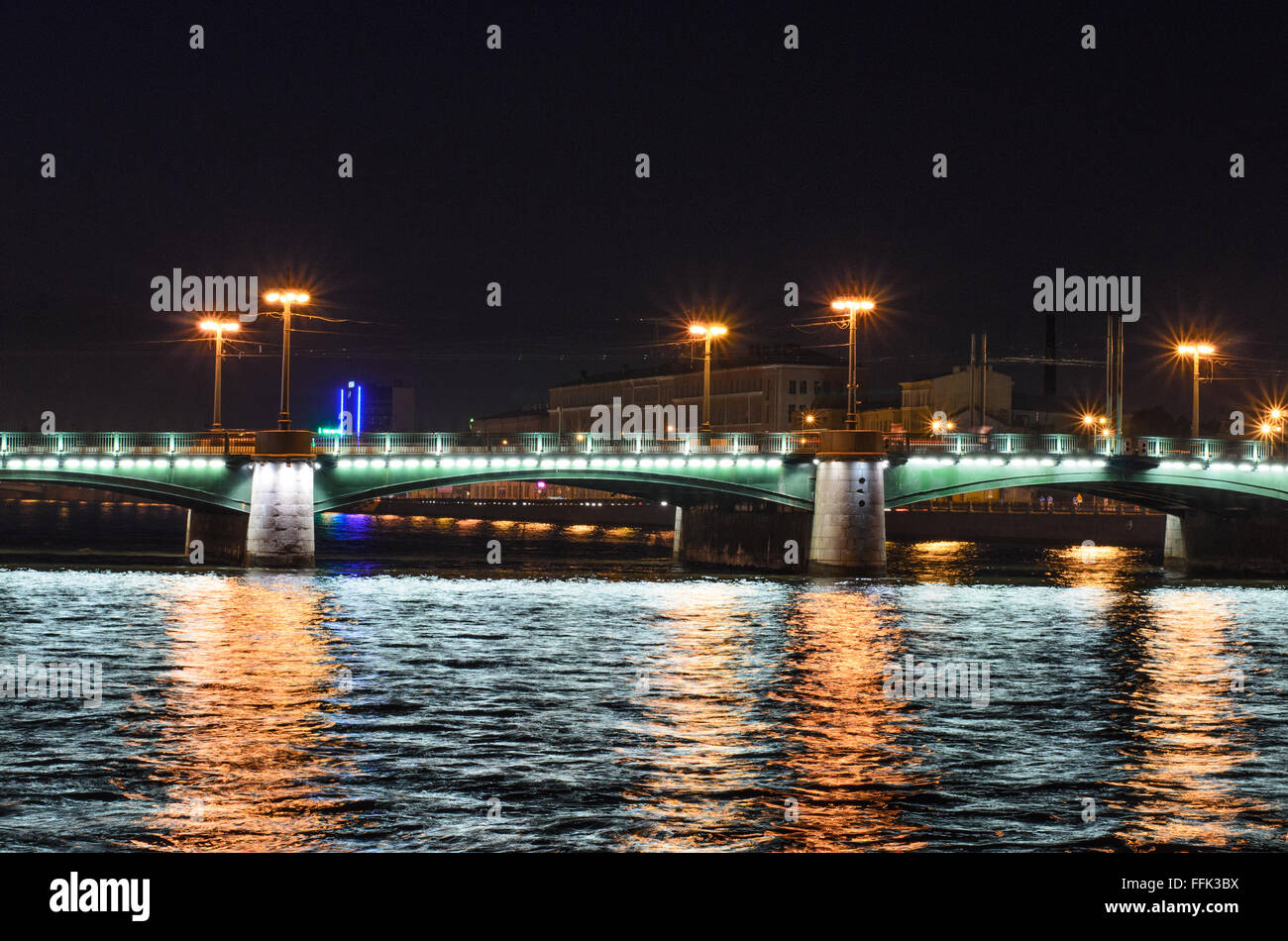 Bridge in night Stock Photo - Alamy