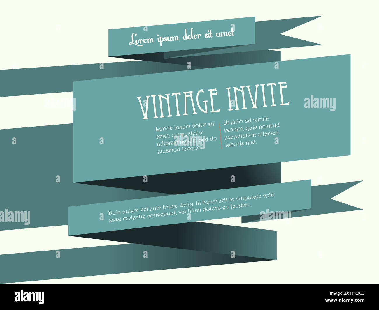 Vintage 3D Banner Invite Landscape with Sample Text Stock Photo - Alamy