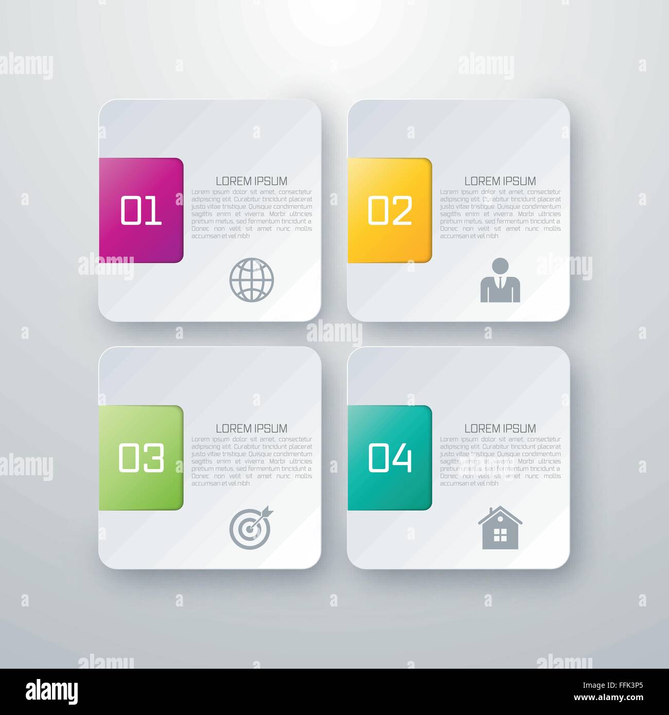 Vector illustration of four square infographics Stock Vector Image ...