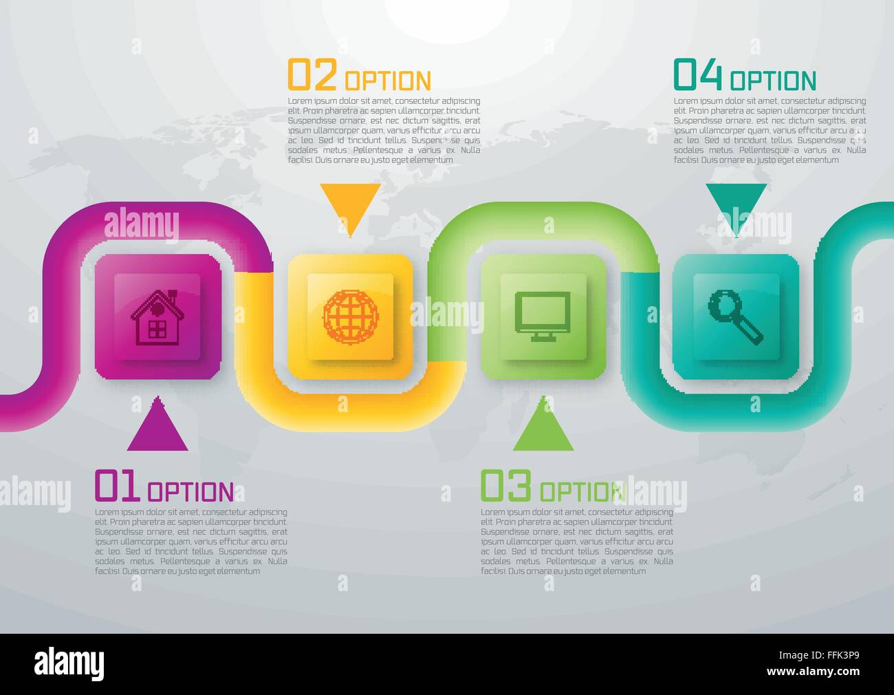 Vector illustration of four square infographics Stock Vector Image ...