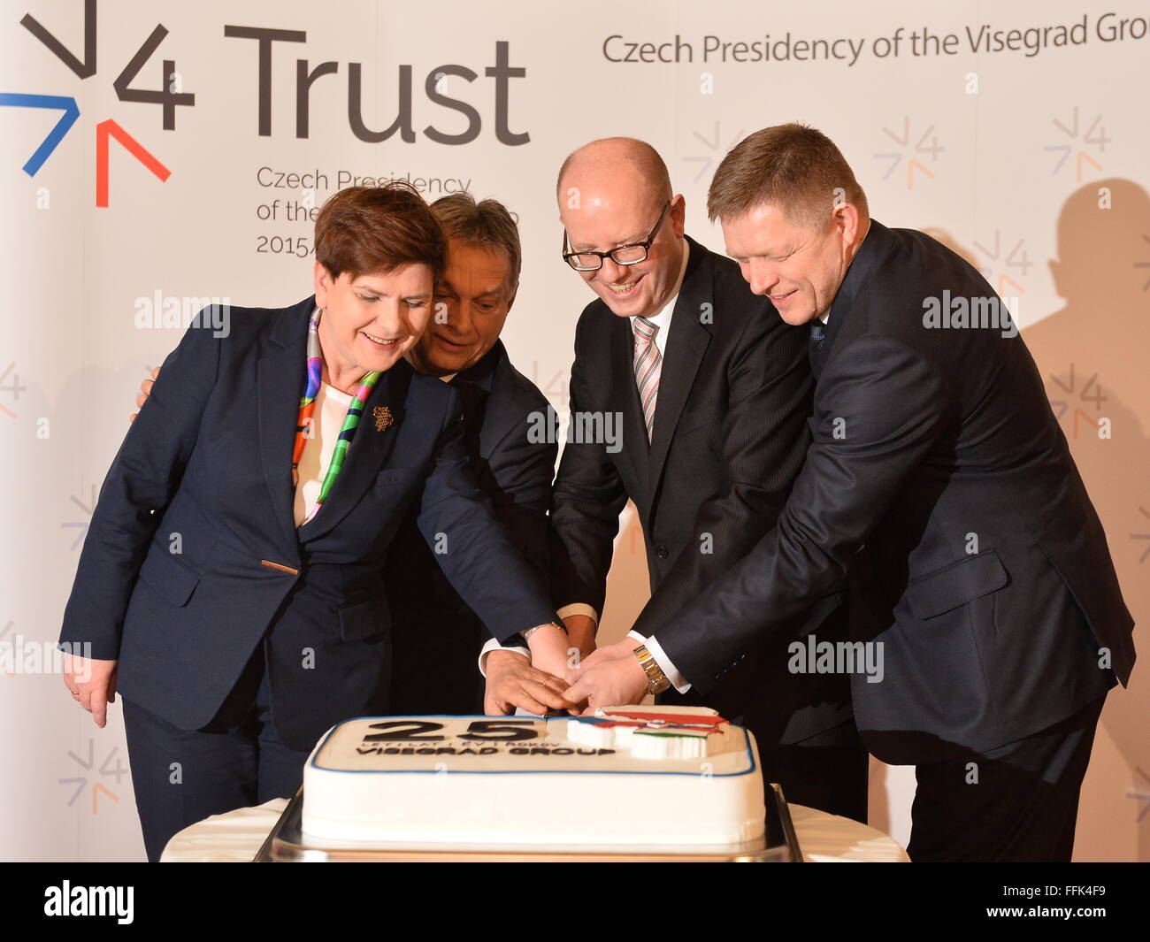 Prague, Czech Republic. 15th Feb, 2016. From Left: Poland Prime ...