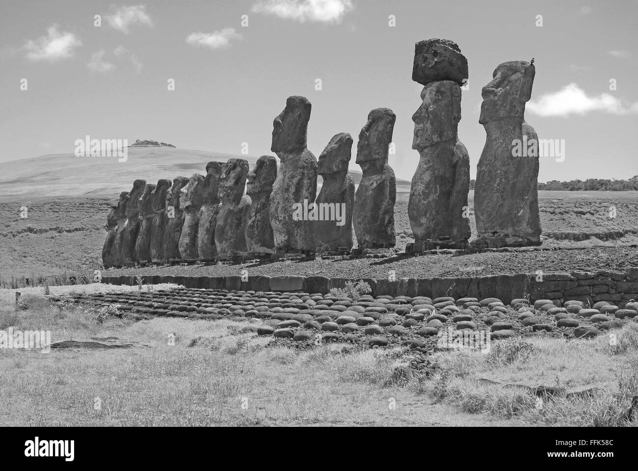 Easter island moai statue Black and White Stock Photos & Images - Alamy