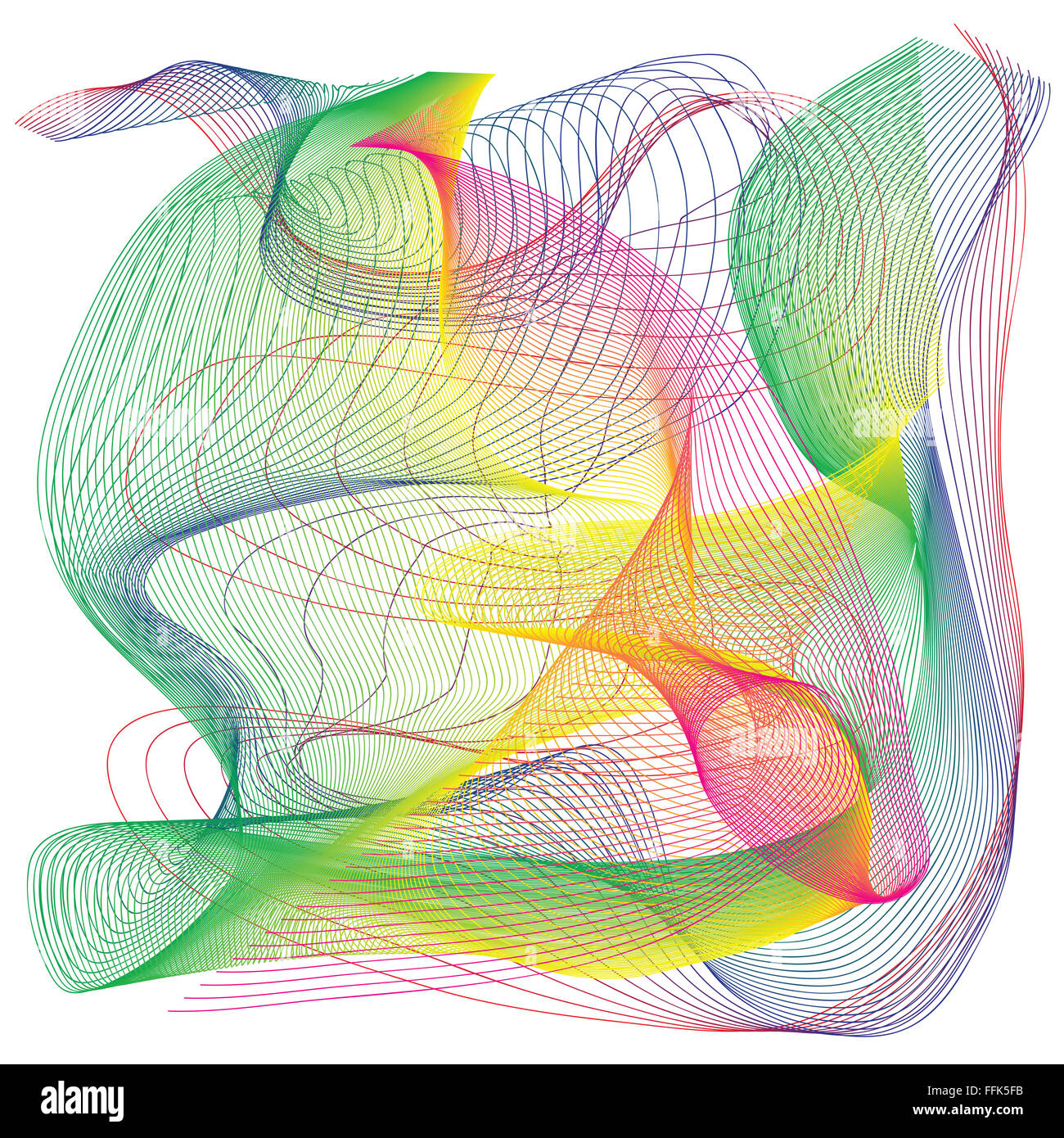 Colorful line movement with white background Stock Photo - Alamy