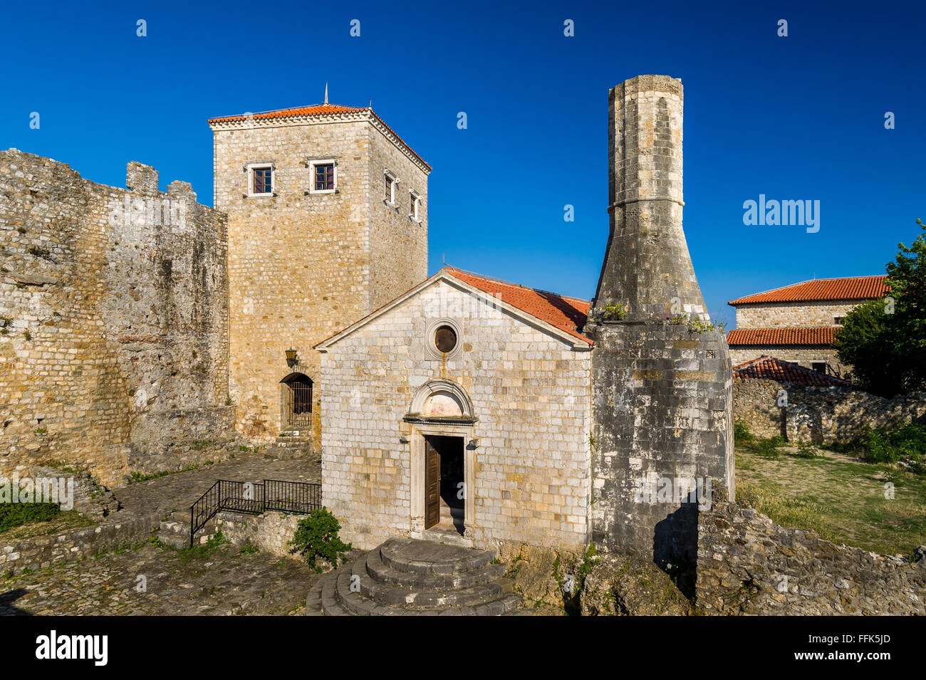 Ulcinj old town museum in an ancient fortress. Montenegro Stock Photo ...