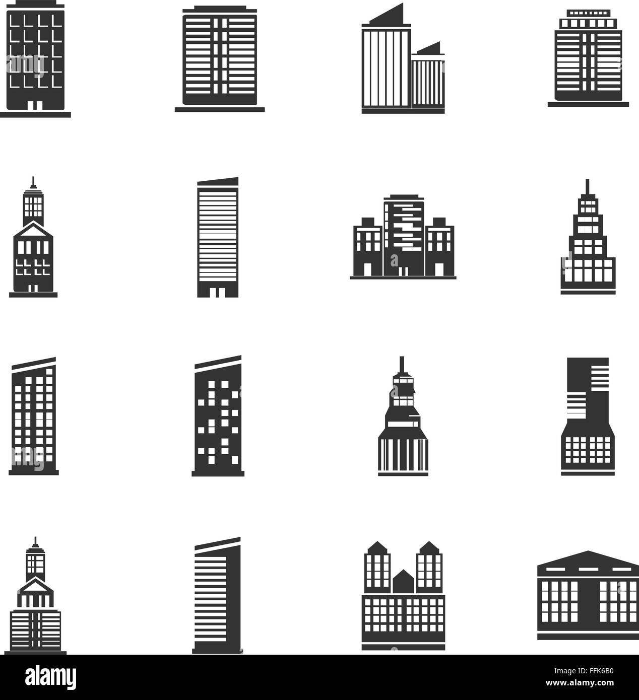 Buildings icons set Stock Vector Image & Art - Alamy