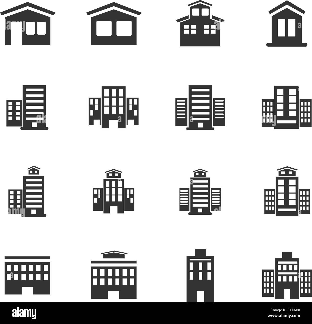 Buildings icons set Stock Vector Image & Art - Alamy