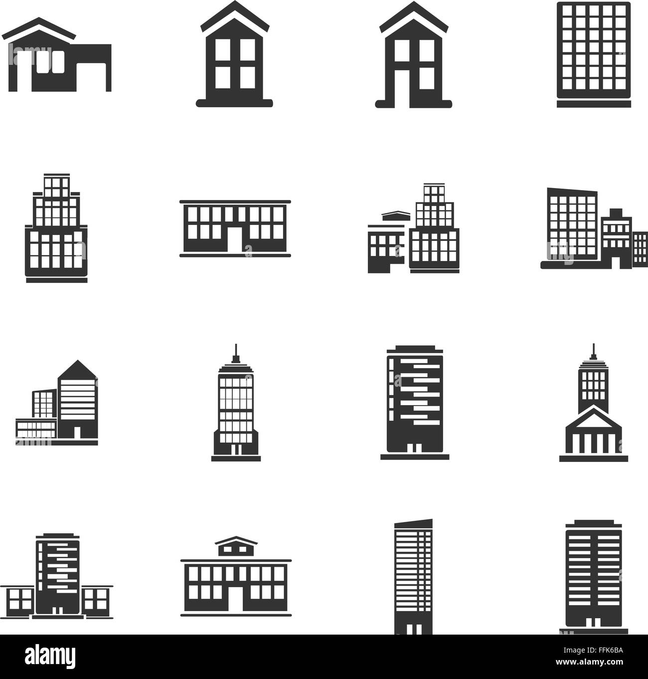Buildings icons set Stock Vector Image & Art - Alamy