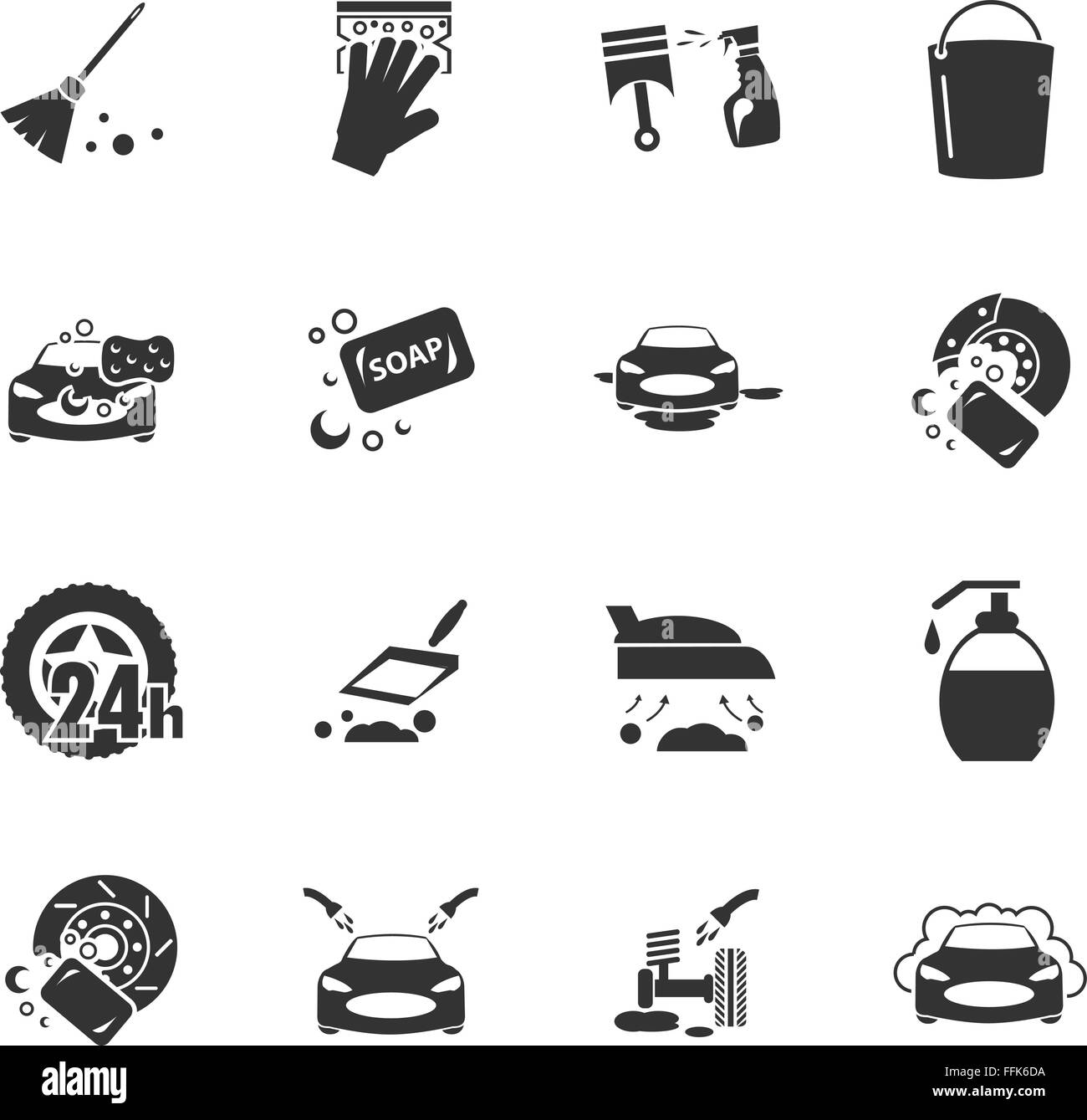 Car wash shower service icons set Stock Vector Image & Art - Alamy