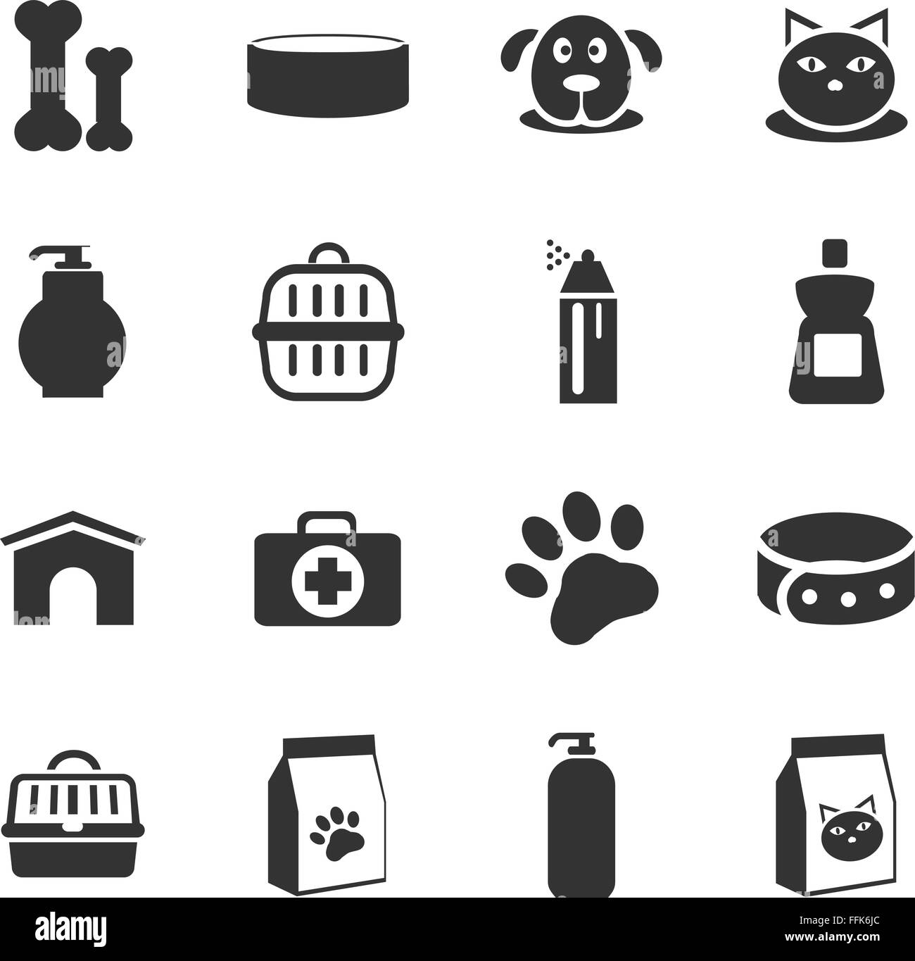 Icon pets food Black and White Stock Photos & Images - Alamy