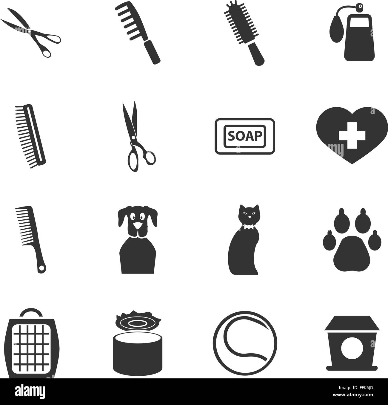 Icon pets food Black and White Stock Photos & Images - Alamy