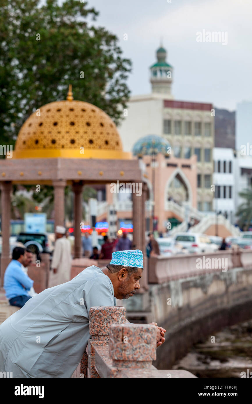 A Local Man Looks Out To Sea On The Corniche (Promenade) Muscat ...