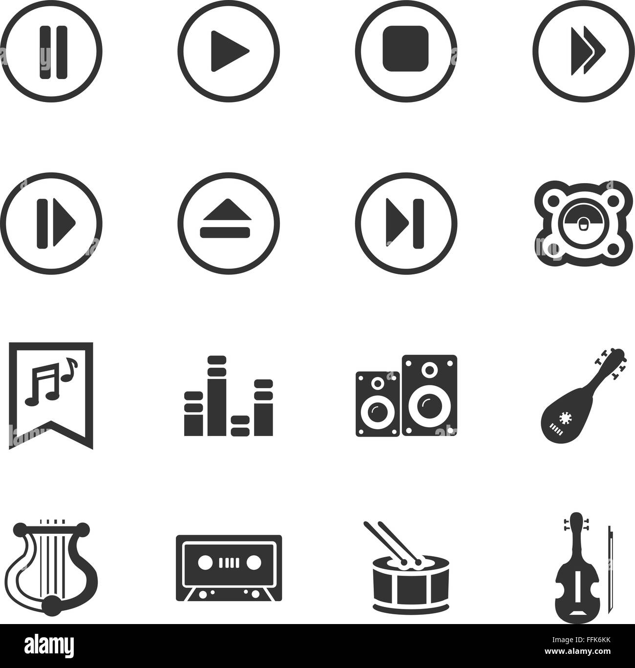 Music icons set Stock Vector Image & Art - Alamy