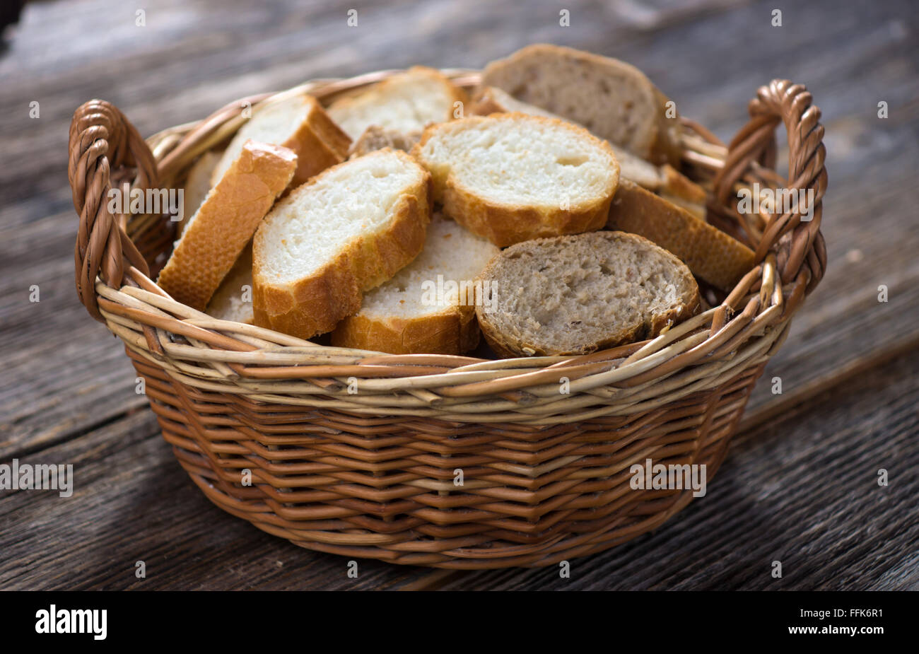 Bread in basket Stock Photo - Alamy