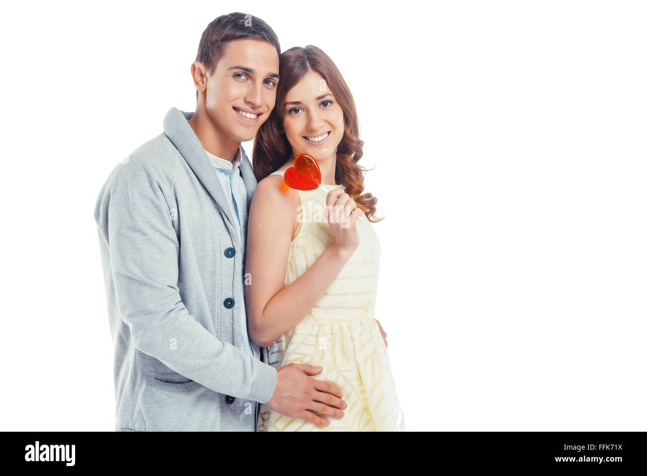 Beautiful couple on white background Stock Photo - Alamy