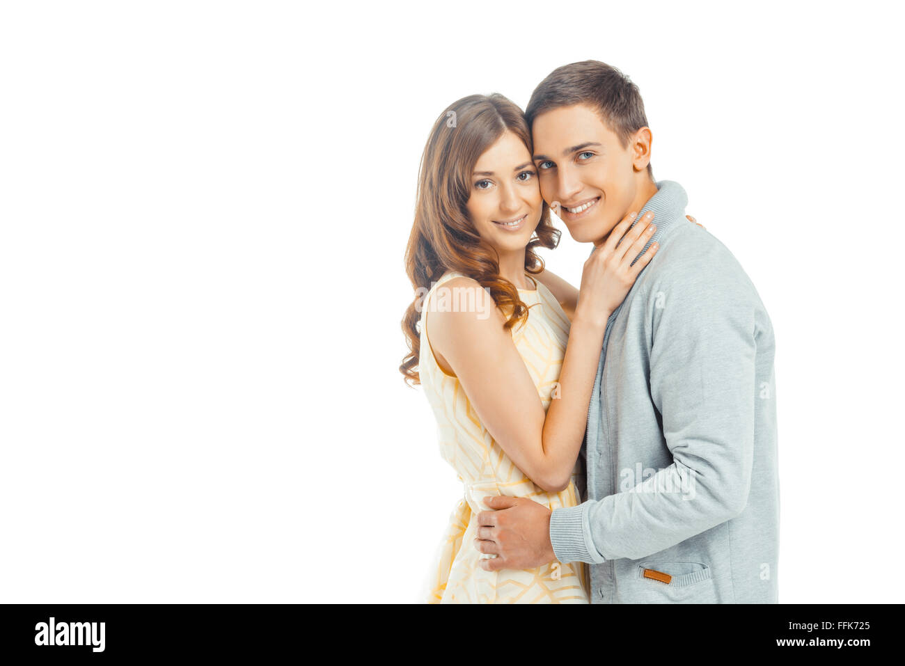 Beautiful couple on white background Stock Photo - Alamy
