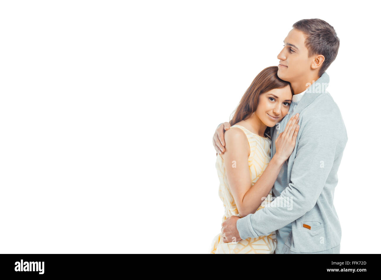 Beautiful couple on white background Stock Photo - Alamy