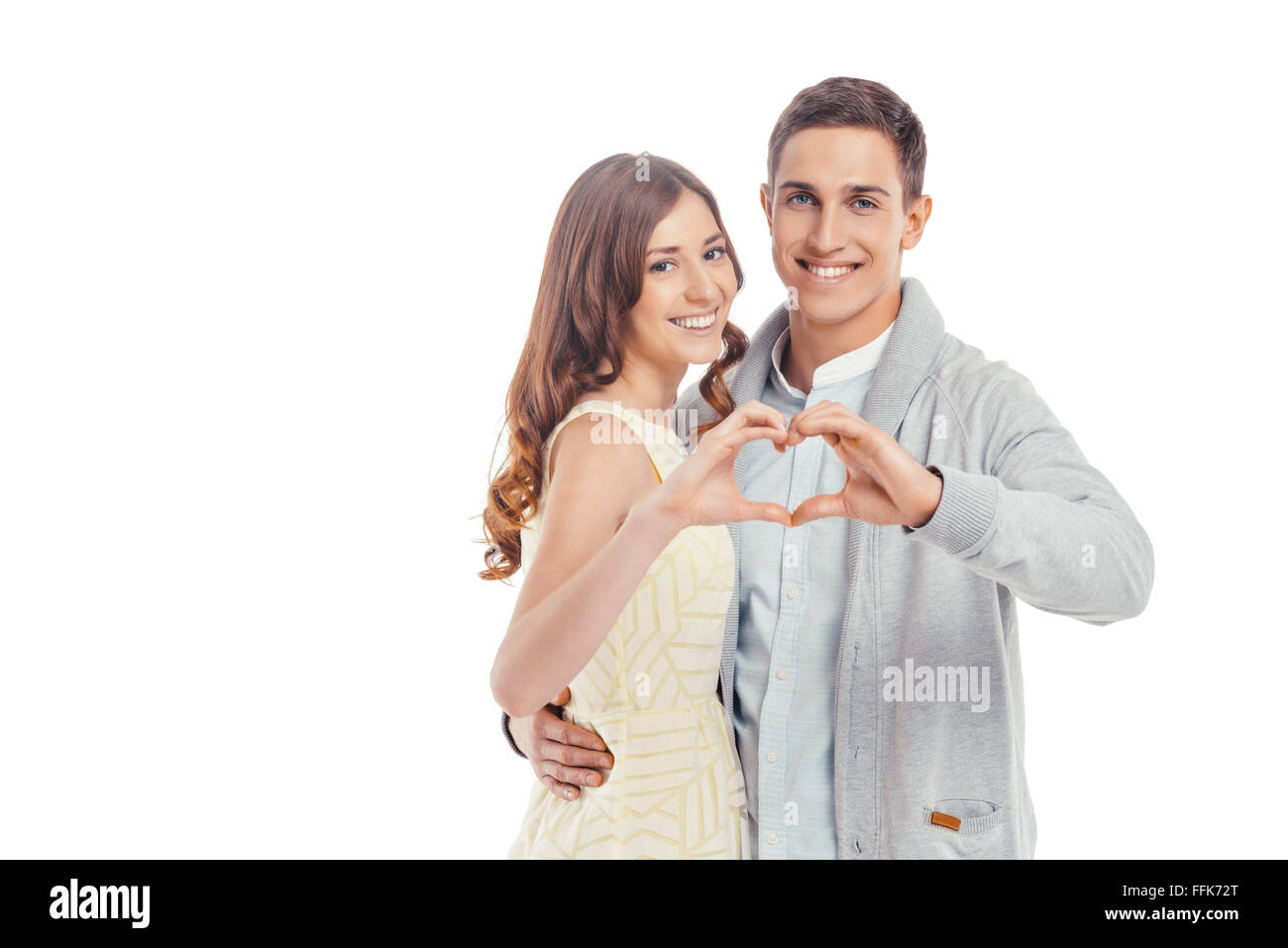 Beautiful couple on white background Stock Photo - Alamy