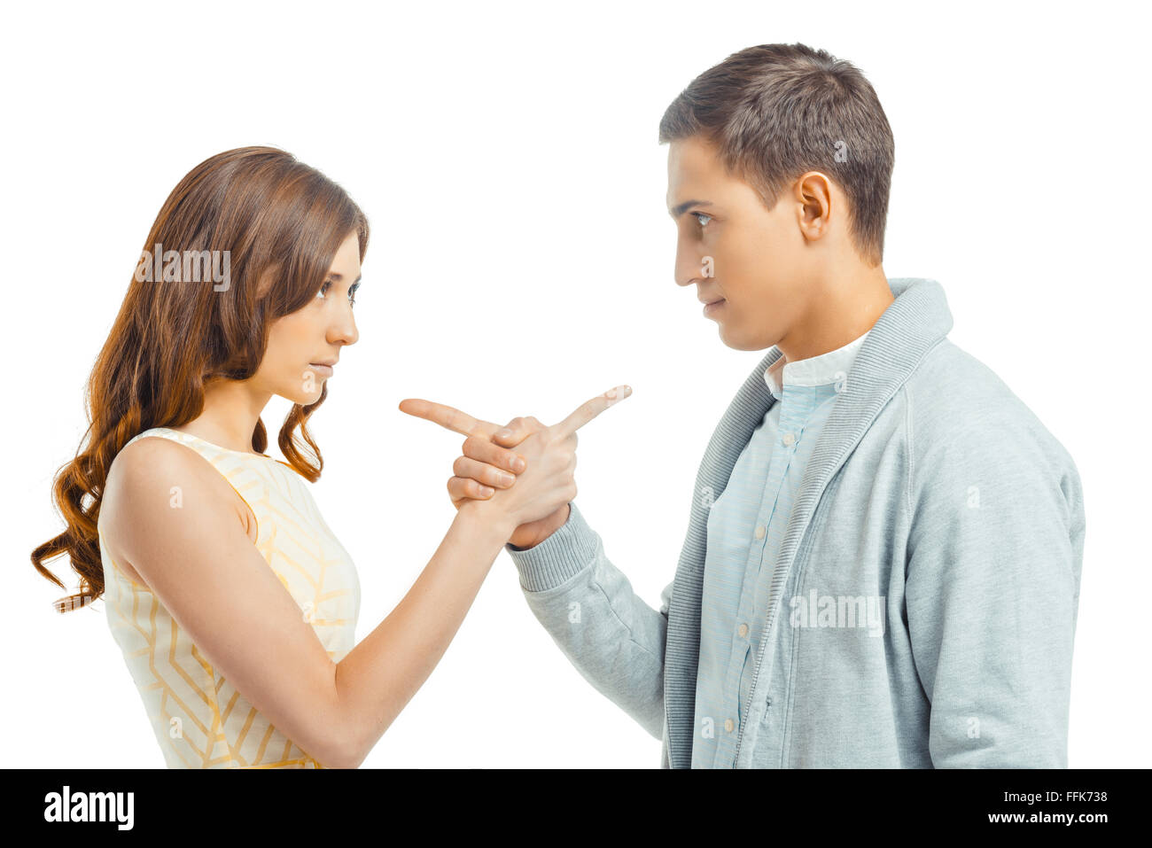 Beautiful couple on white background Stock Photo - Alamy