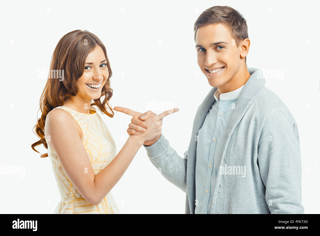 Beautiful couple on white background Stock Photo - Alamy