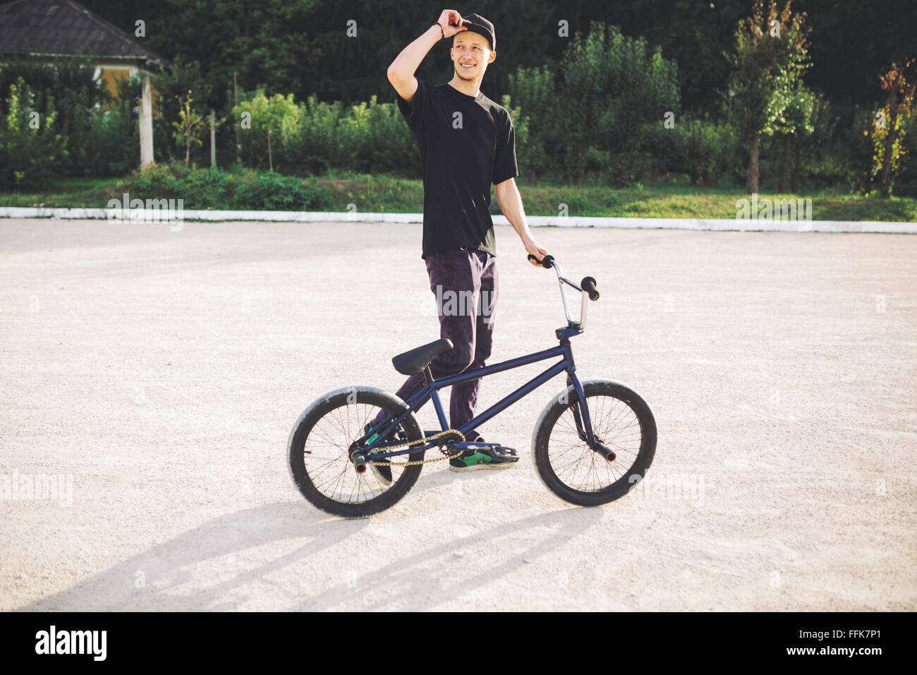 Young BMX bicycle rider Stock Photo - Alamy