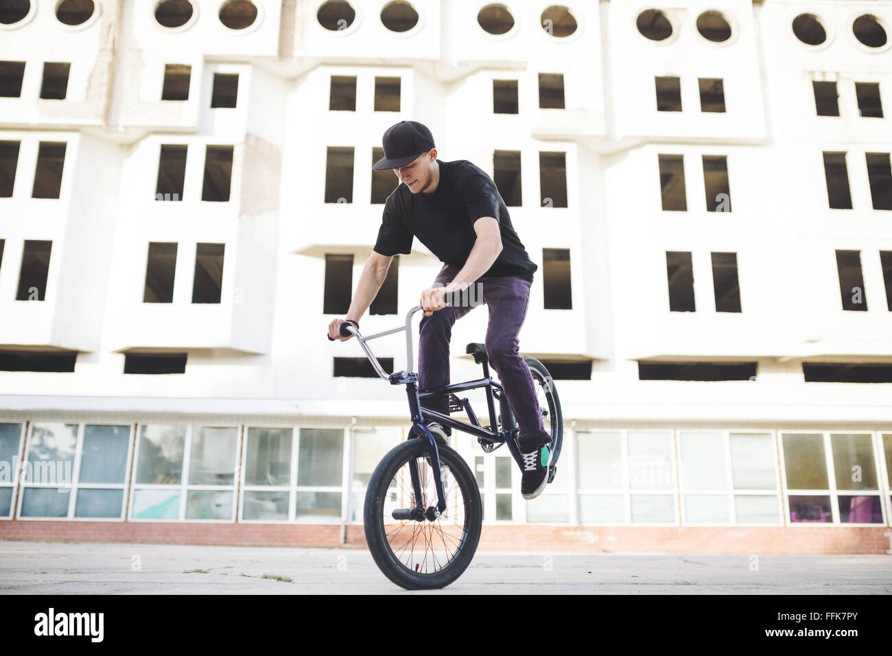 Young BMX bicycle rider Stock Photo - Alamy
