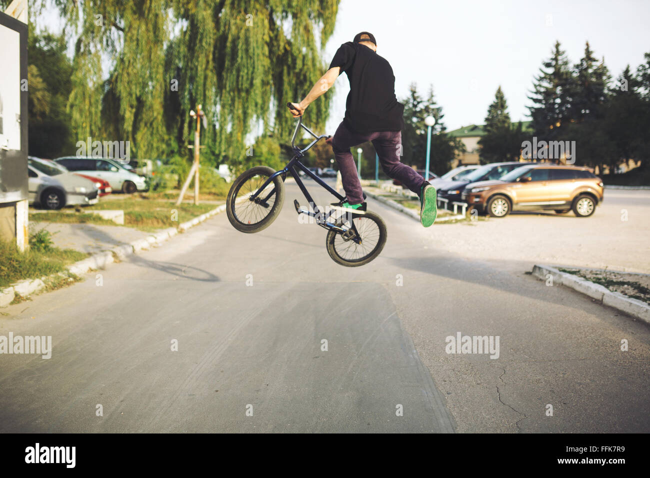 Young BMX bicycle rider Stock Photo - Alamy