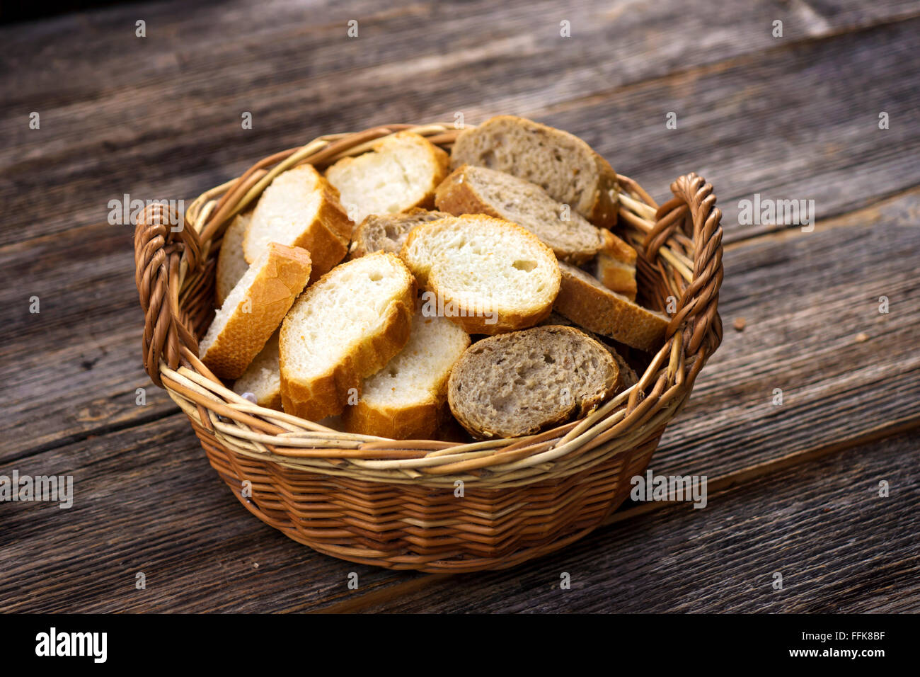 Bread in basket Stock Photo - Alamy