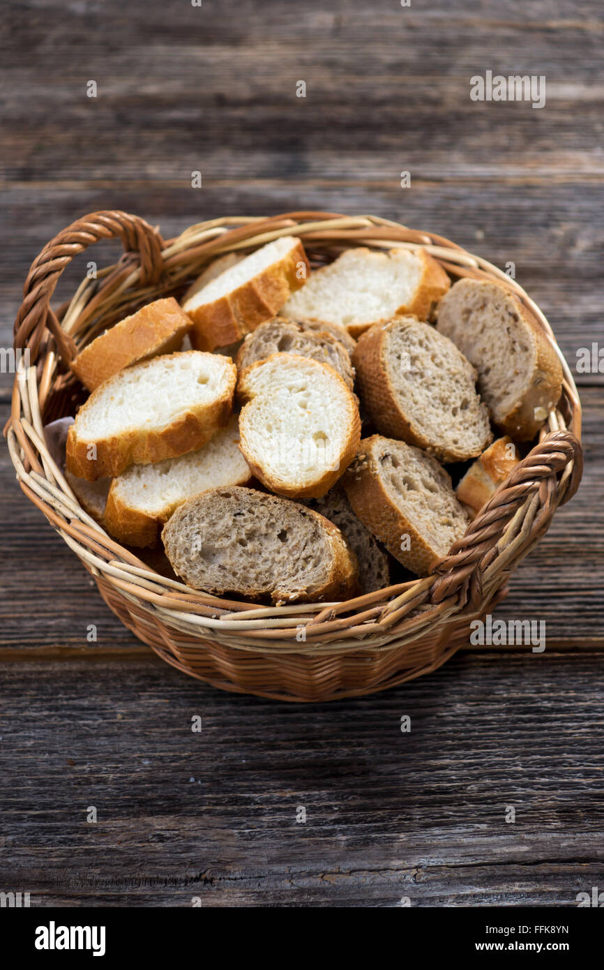 Bread in basket Stock Photo - Alamy