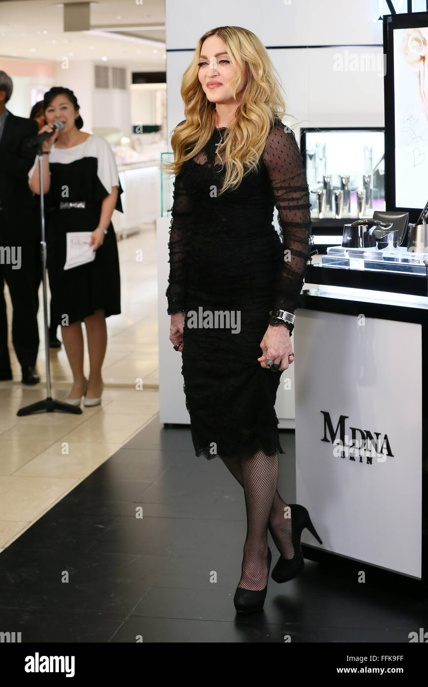 Madonna appears at Mitsukoshi Department store in Ginza to promote her ...