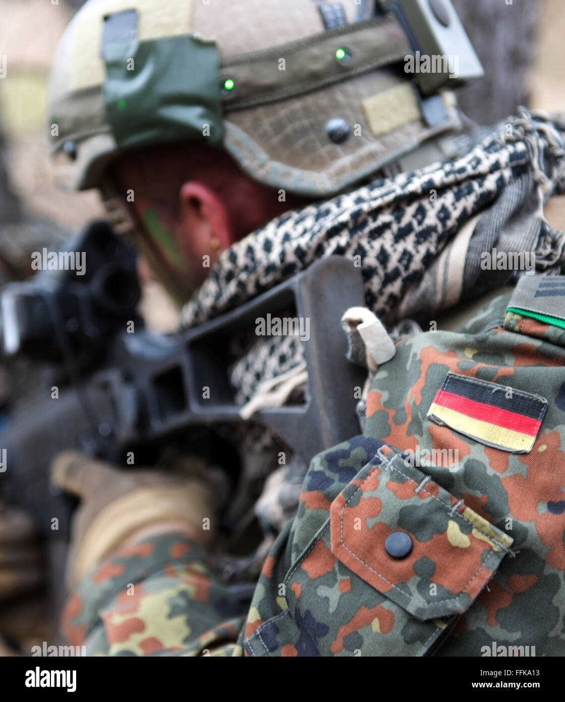 German armoured infantrymen practicing a military mission on the ...