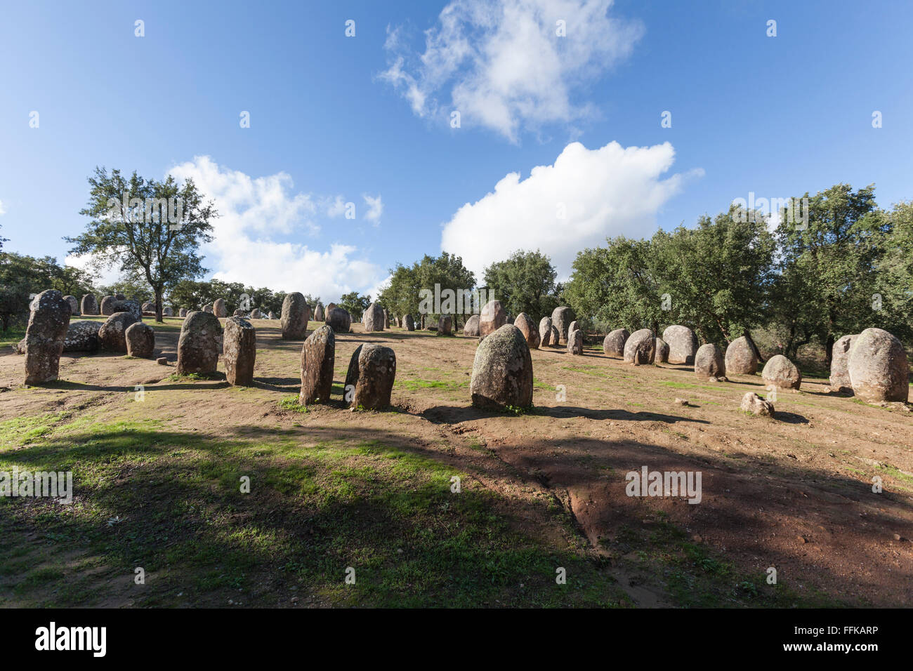 The Cromlech of the Almendres megalithic complex, or Almendres Cromlech ...