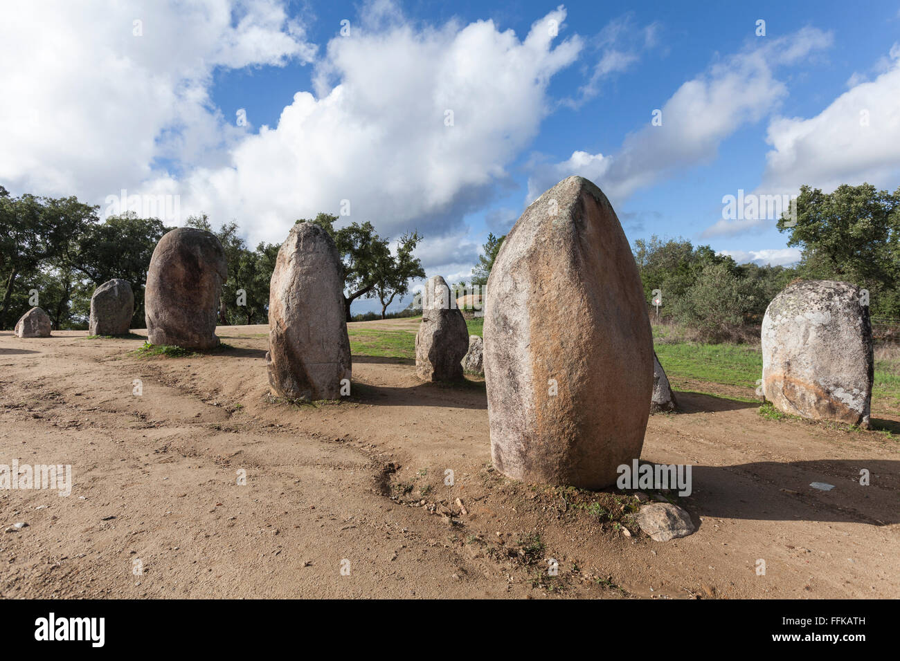 The Cromlech of the Almendres megalithic complex, or Almendres Cromlech ...